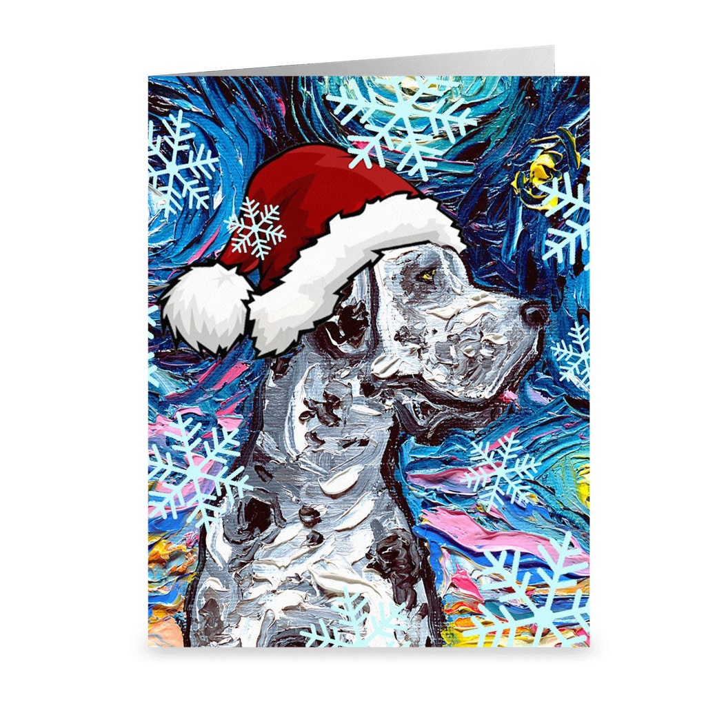 Merle Great Dane Starry Night Dog Christmas Folded Greeting - Etsy