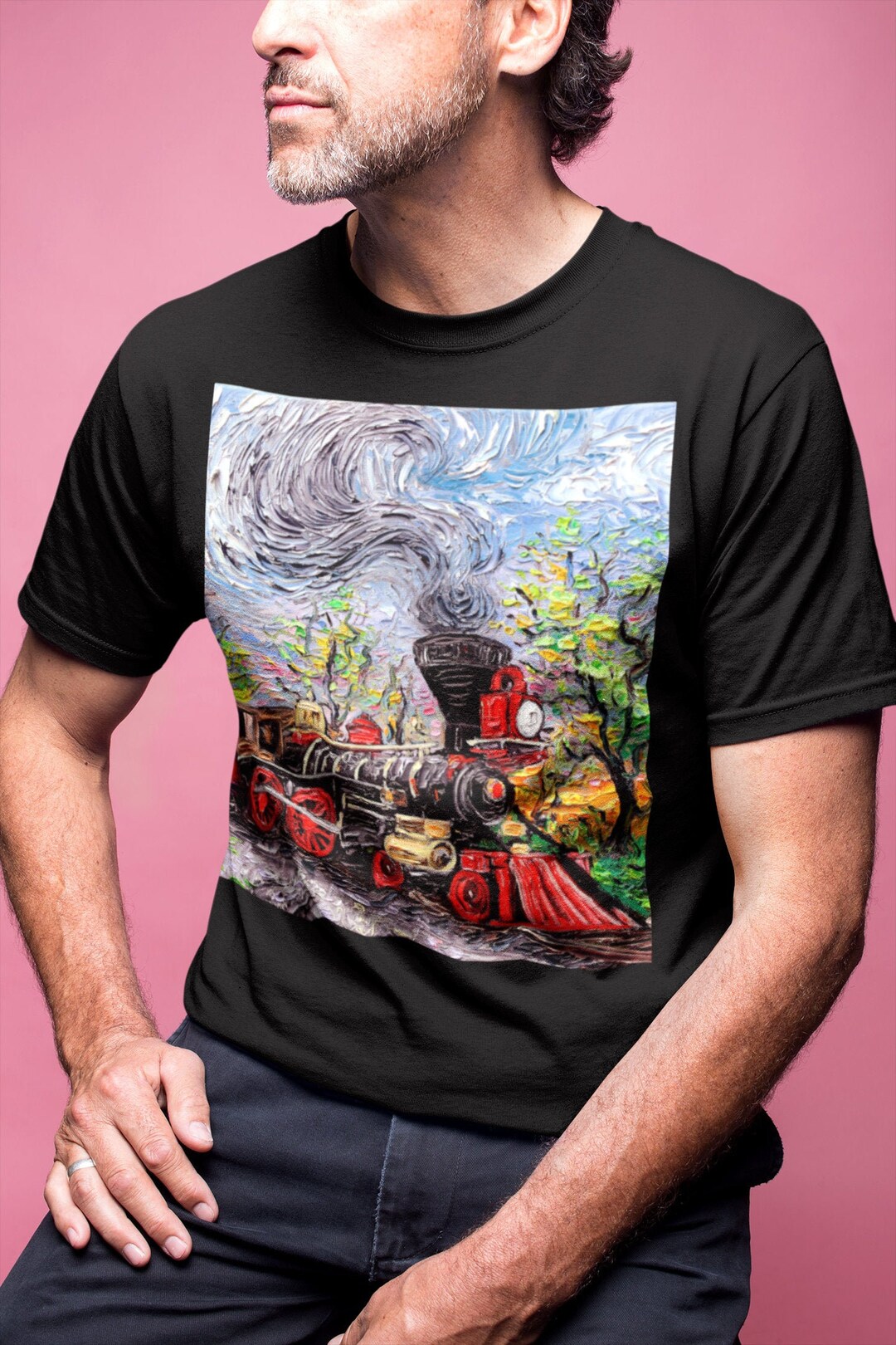 Shirt Locomotive Train Railroad Shortsleeve Unisex Tshirt Art by Aja ...