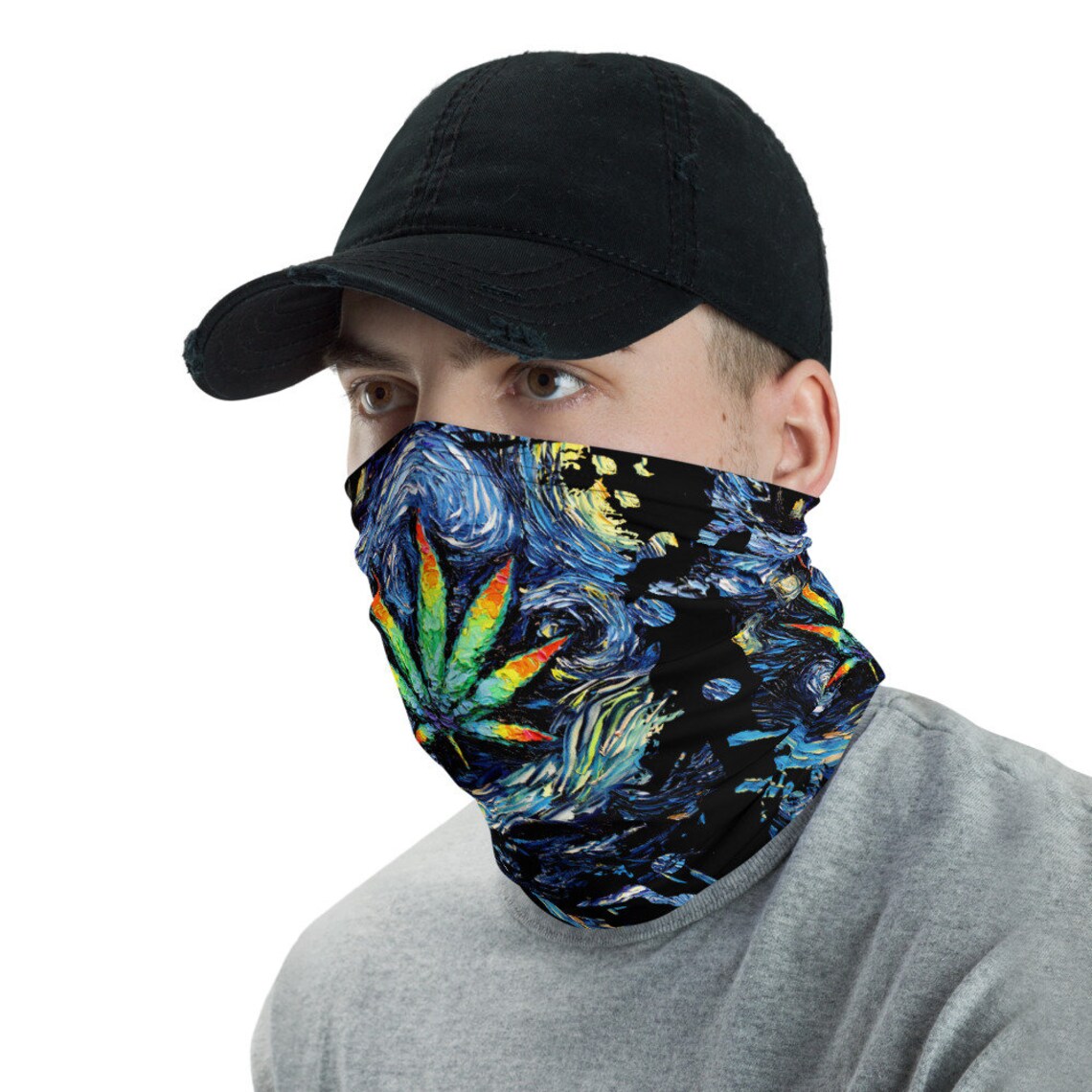 Starry Night Tie Dye Pot Leaf Marijuana Face Mask Face Shield - Etsy