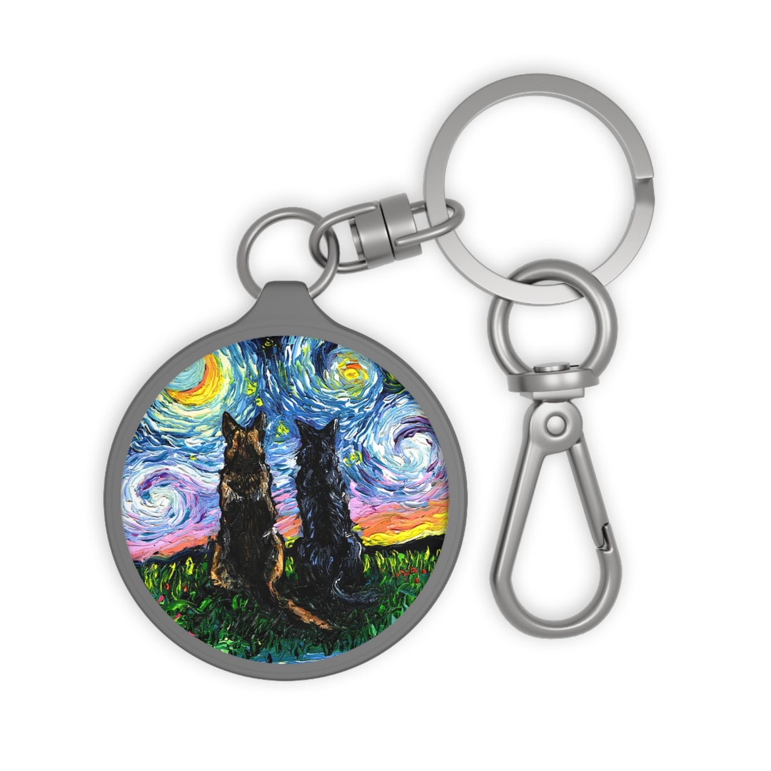 Keychain - Soulmates Starry Night Dogs German Shepherd Key Chain ...