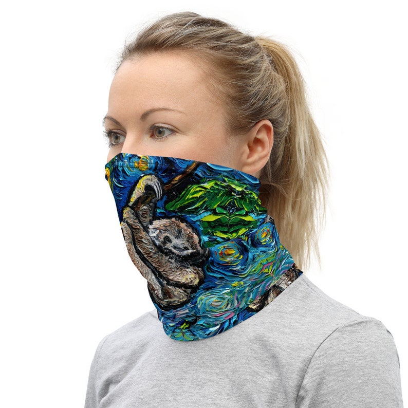 3 Toed Sloth Starry Night Art Face Mask Face Shield Washable - Etsy