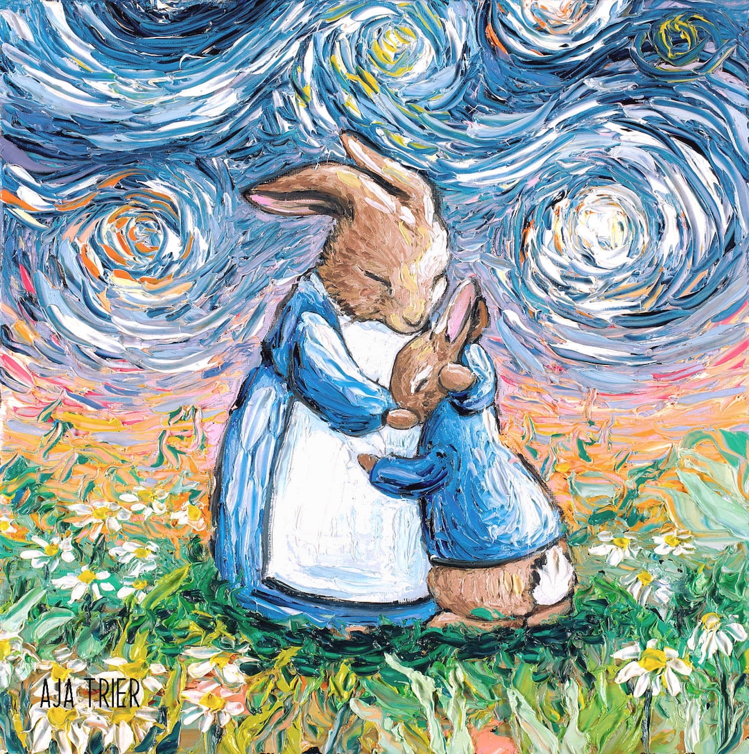 Bunny Rabbit Art CANVAS Print Nursery Wall Decor Kids With Love by Aja ...