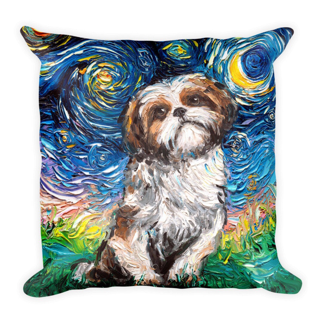 Shih Tzu Dog Lover Starry Night Basic Throw Pillow Art by Aja Home Decor 16x16 Inches Stuffed - Etsy