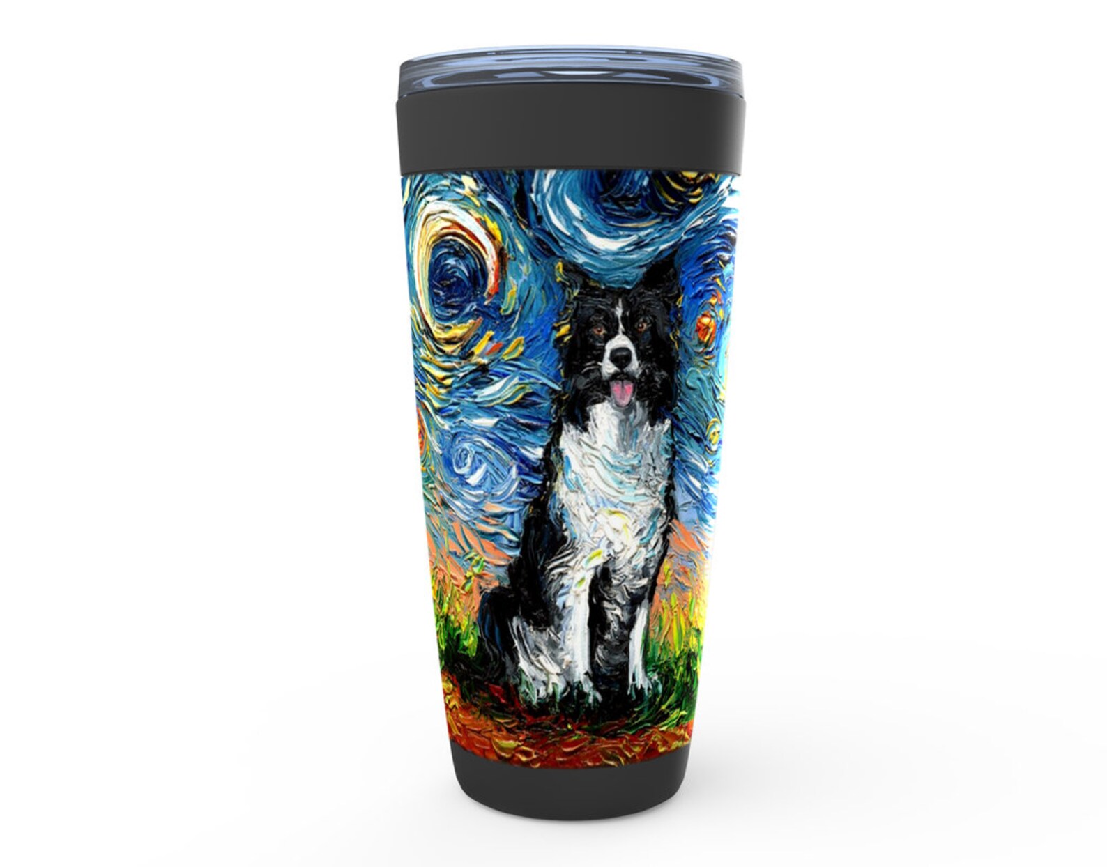 Border Collie Profile Starry Night Dog Viking Tumbler | Etsy