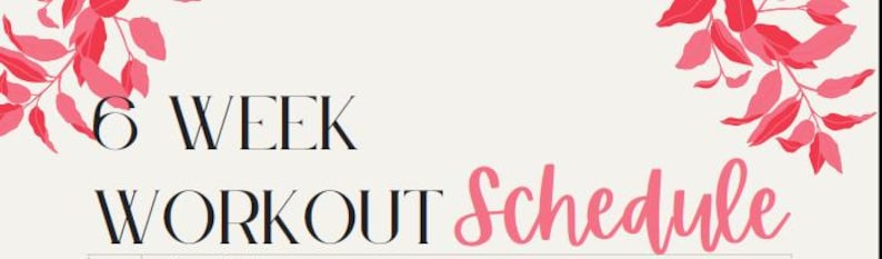 6 Week Workout Schedule - Etsy