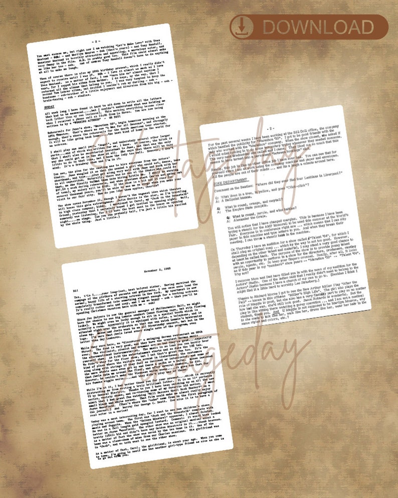 Vintage Typewritten 1960's NYC Broadway Letters, Antique Junk Journal ...