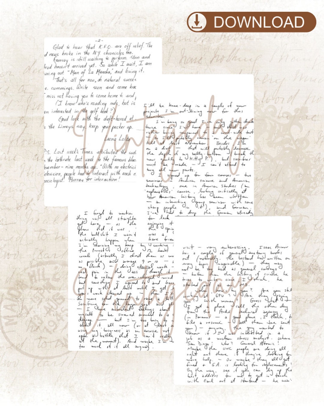 Vintage Script 1960's NYC Broadway Letters, Antique Junk Journal ...