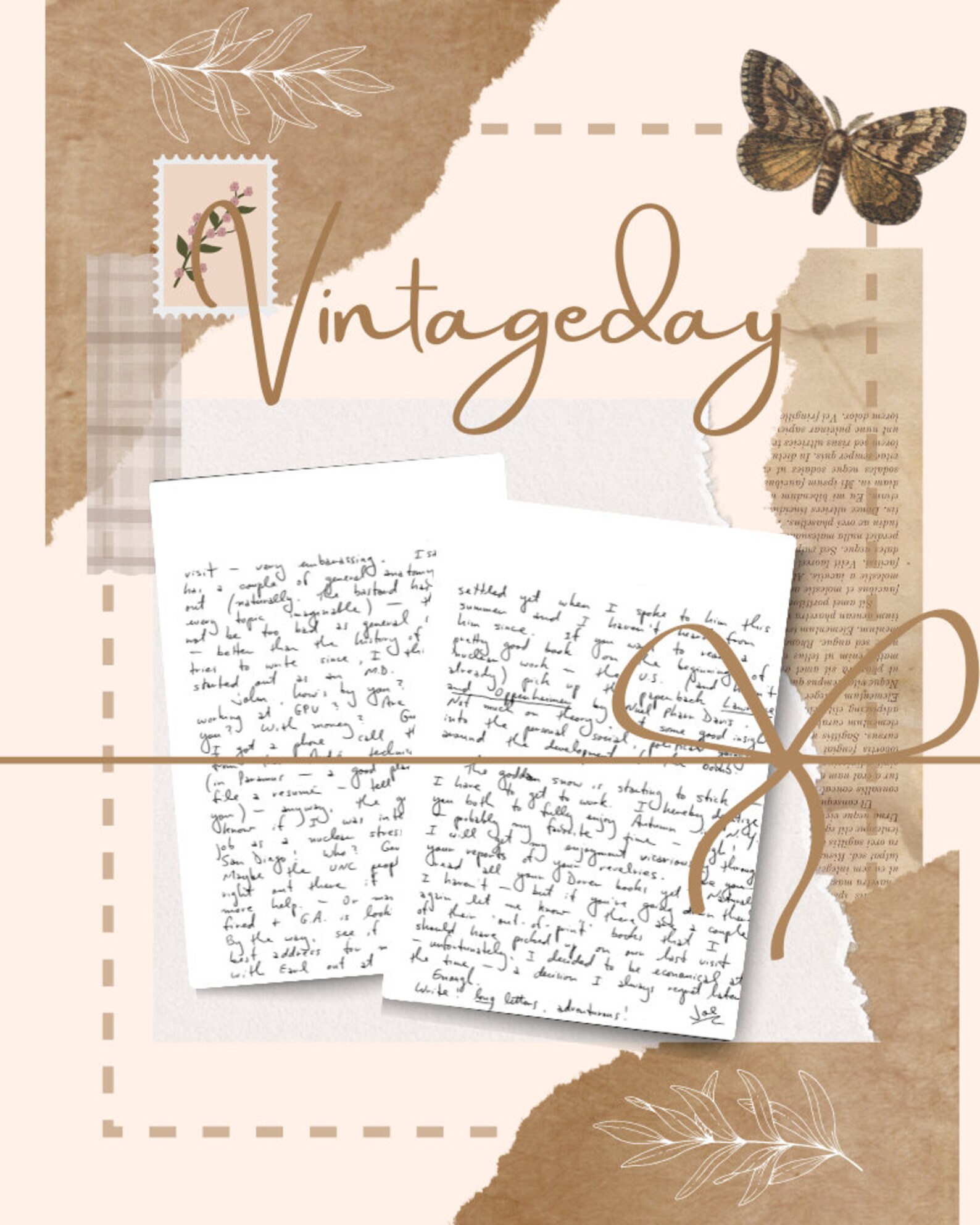 Vintage Script 1960's NYC Broadway Letters, Antique Junk Journal ...