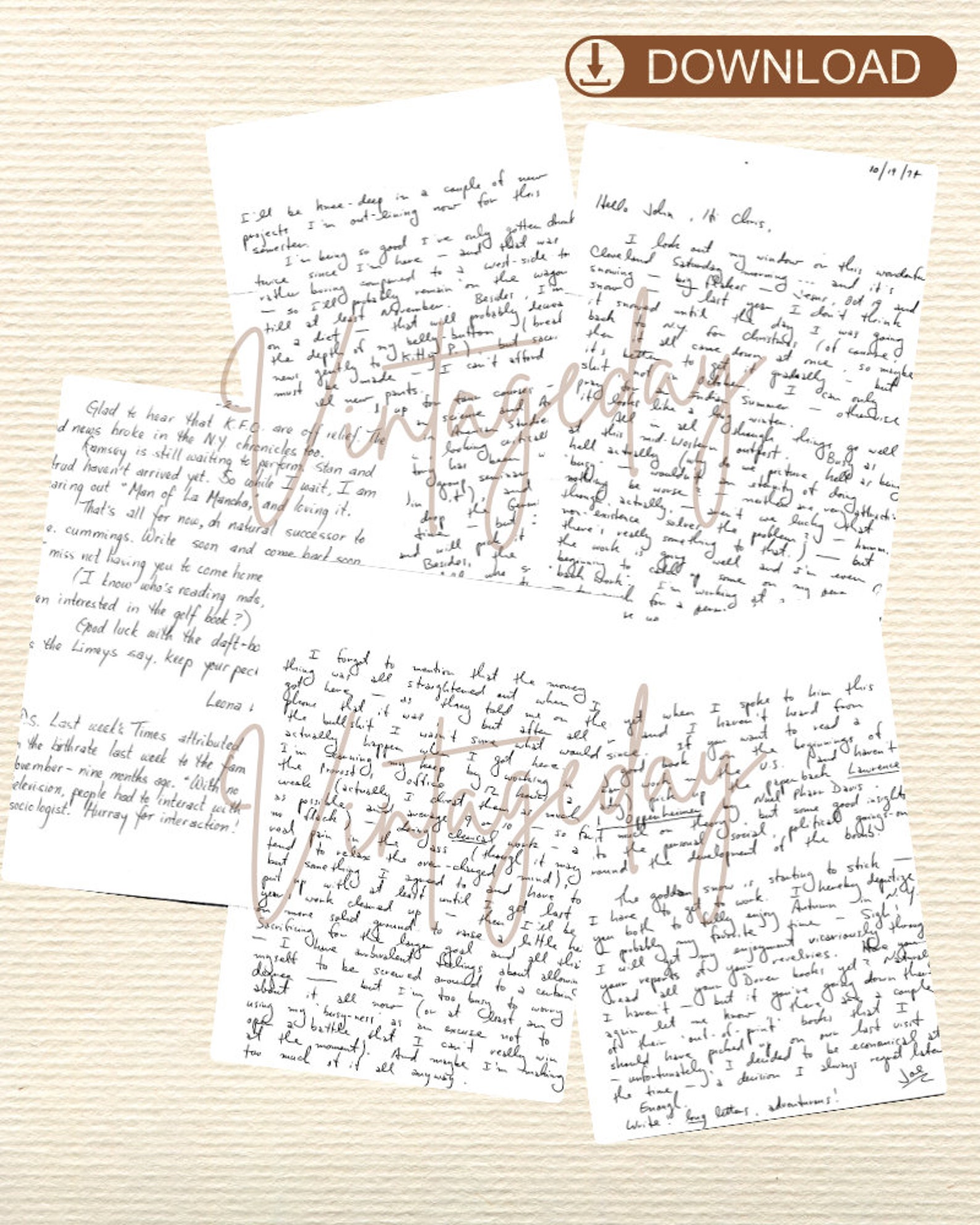 Vintage Script 1960's NYC Broadway Letters, Antique Junk Journal ...