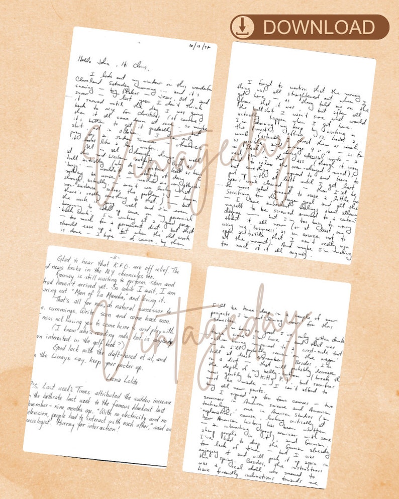 Vintage Script 1960's NYC Broadway Letters, Antique Junk Journal ...