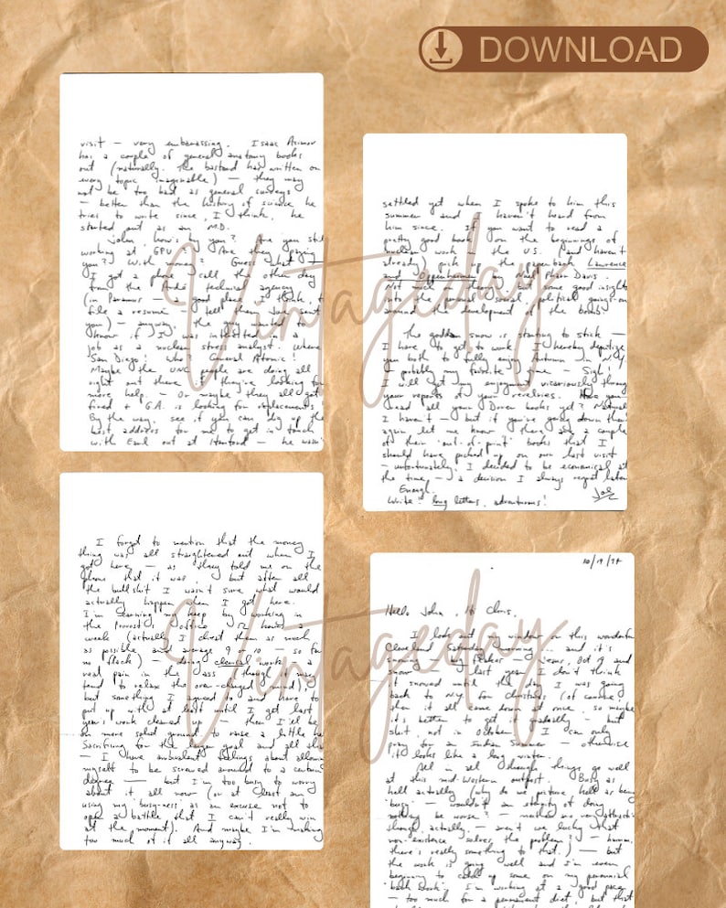 Vintage Script 1960's NYC Broadway Letters, Antique Junk Journal ...