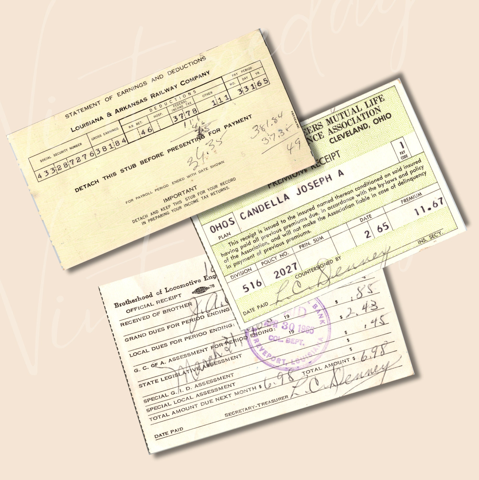 Payroll Railroad Cards Envelope Handwriting Printable Envelopes Digital ...