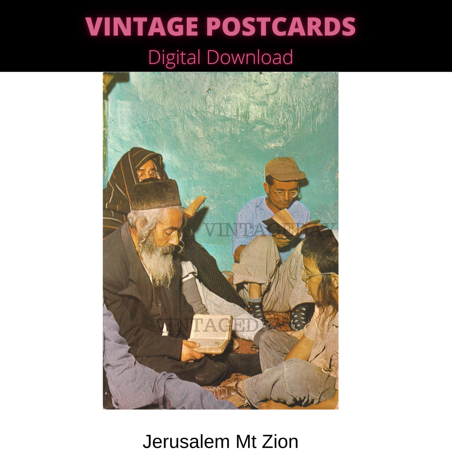 Israel Picture Postcards Vintage Holy Land Instant Digital Download - Etsy