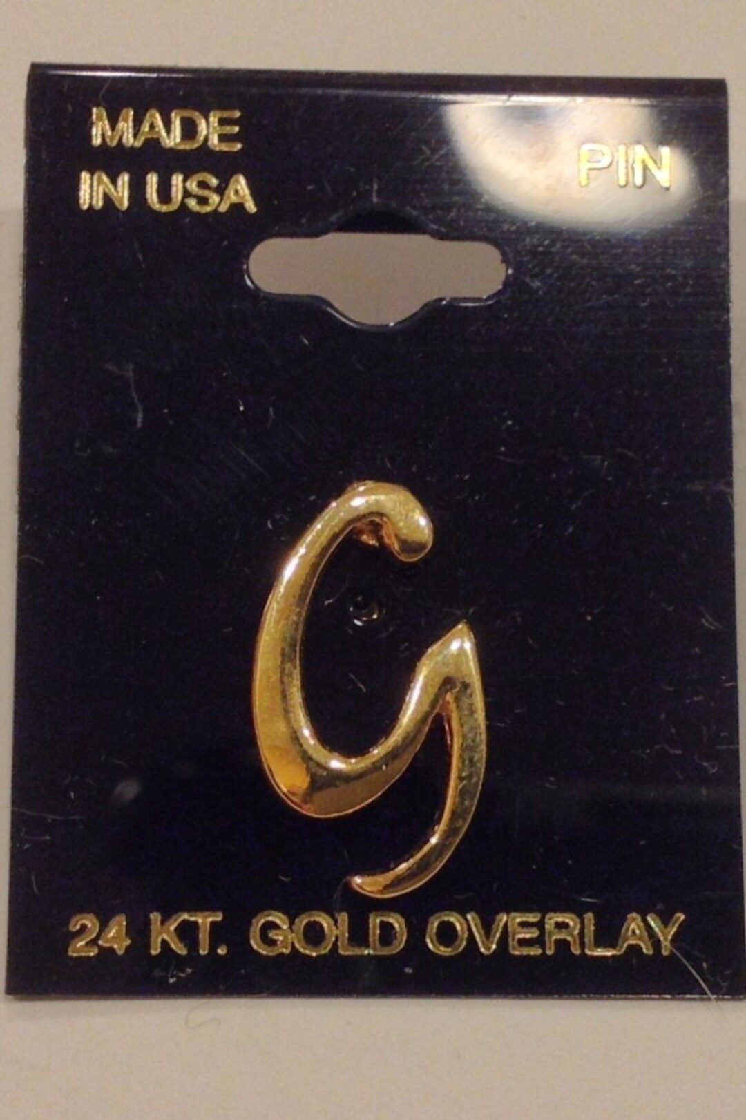 Vintage Oldstock 24 Kt Gold Overlay Plated G Initial Monogram Pin - Etsy