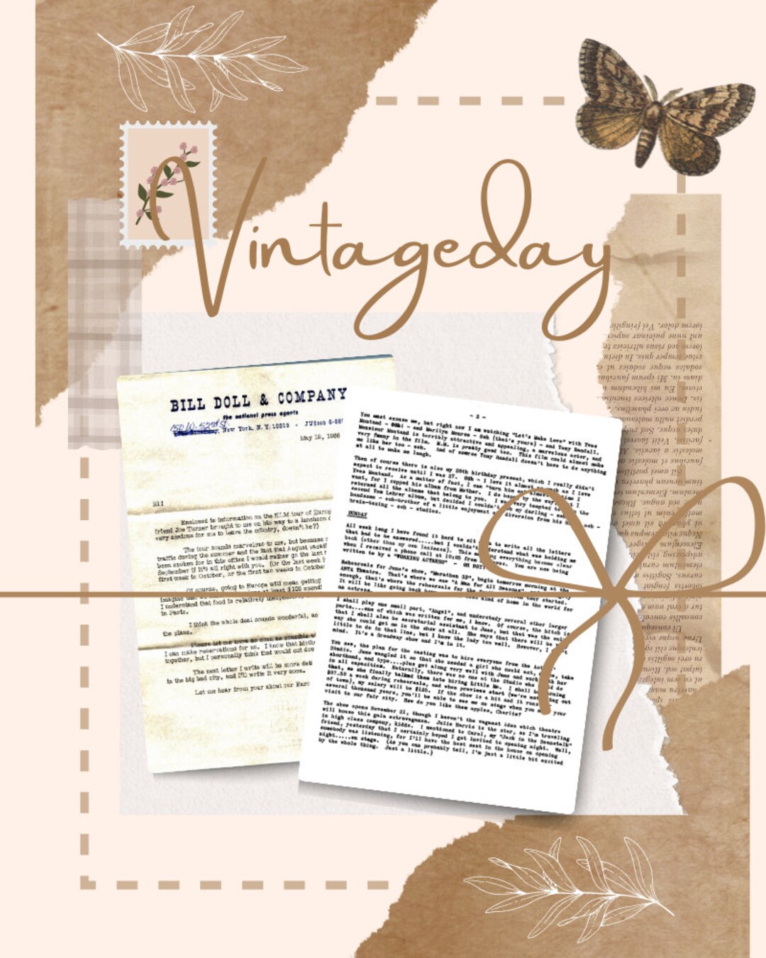 Vintage Typewritten 1960's NYC Broadway Letters, Antique Junk Journal ...