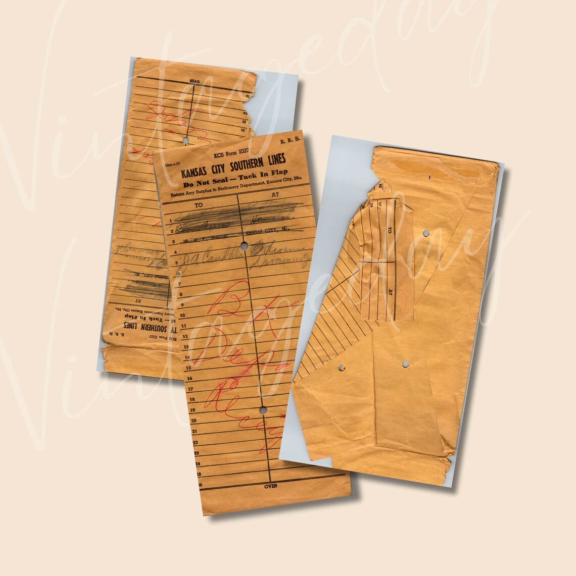 Payroll Railroad Cards Envelope Handwriting Printable Envelopes Digital ...