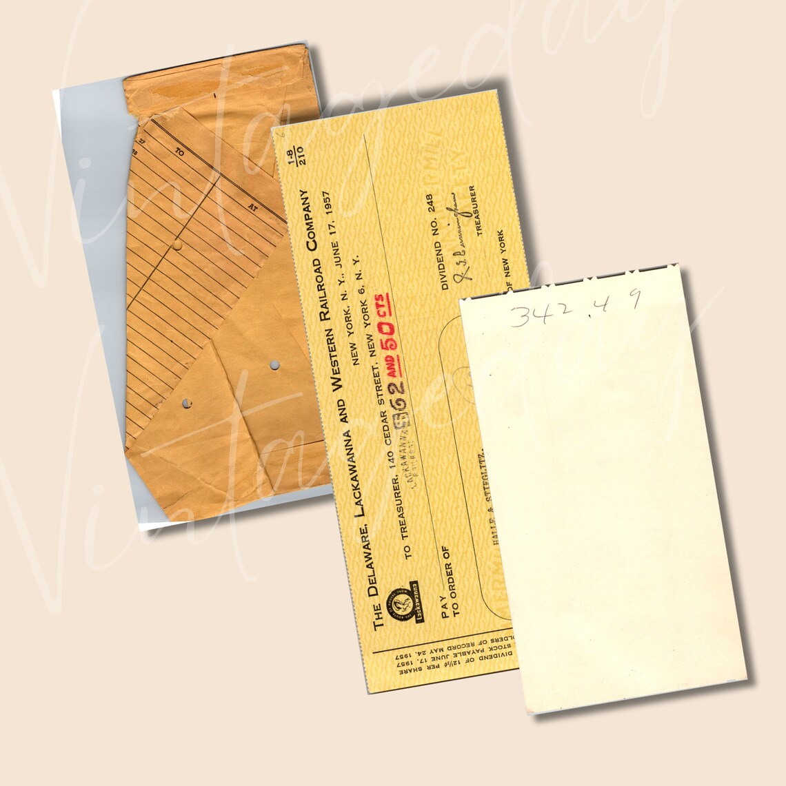 Payroll Railroad Cards Envelope Handwriting Printable Envelopes Digital ...