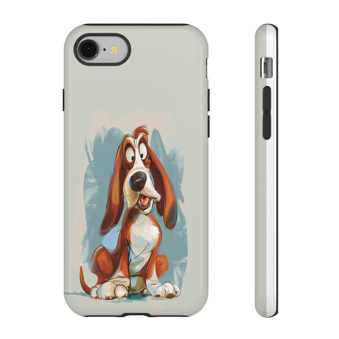 Basset Hound Retro Cartoon Style Phone Case, Iphone, Samsung Galaxy ...