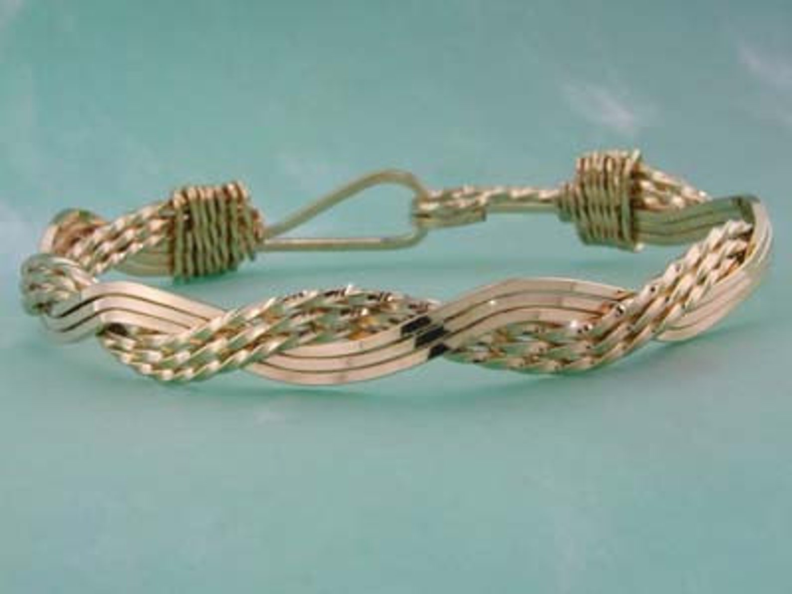 Braided Wire Bracelet With a Twist Gold Rose Gold Sterling | Etsy