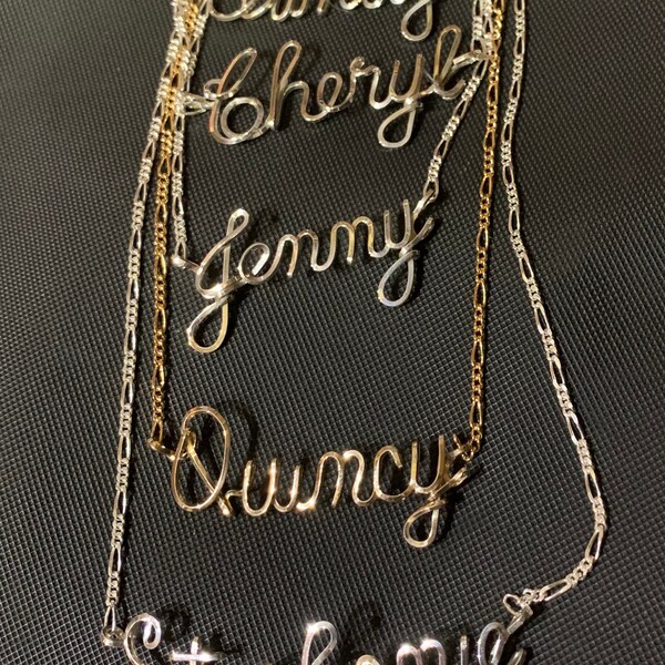 Wire Name Necklace - Etsy