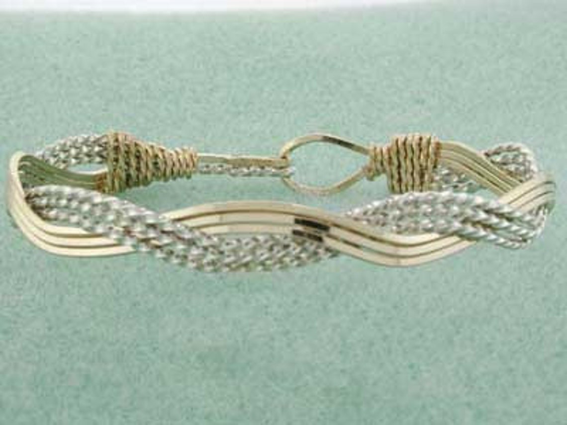 Braided Wire Bracelet With a Twist Gold Rose Gold Sterling - Etsy