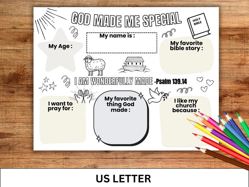 Christian All About Me Activity, Sunday School Activity, Sunday School ...