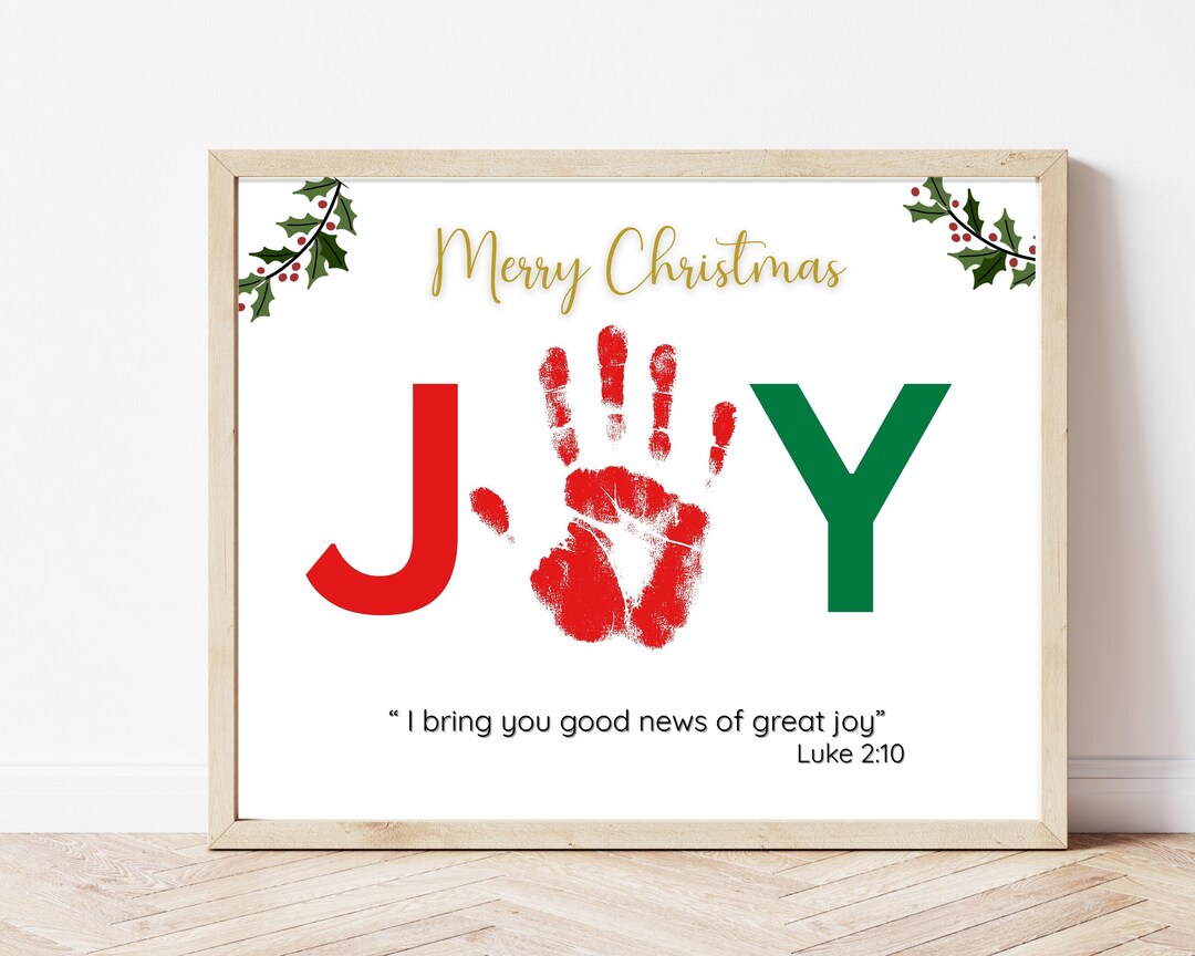 Joy Handprint, Christmas Handprint Craft, Kindergarten Christmas Craft ...