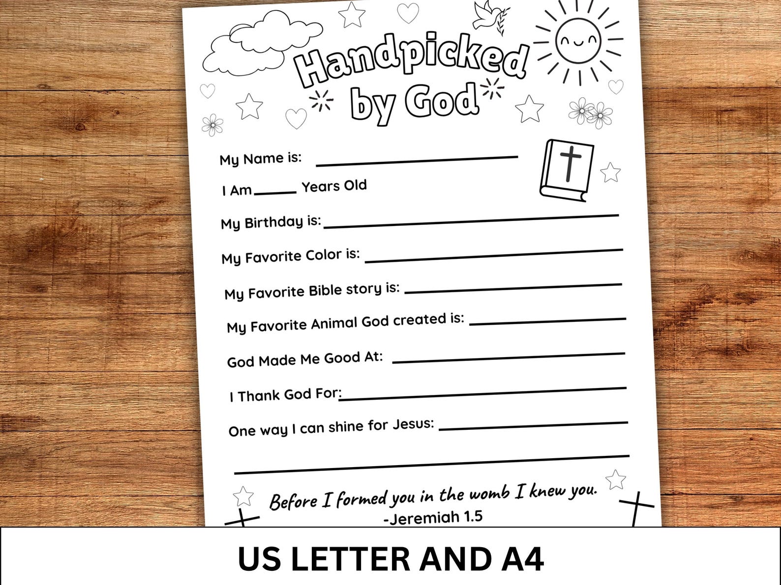 All About Me Christian Printable, Christian Crafts Sunday School ...
