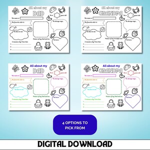 All About My Dad Worksheet, Father's Day Coloring Page, Fill in the ...