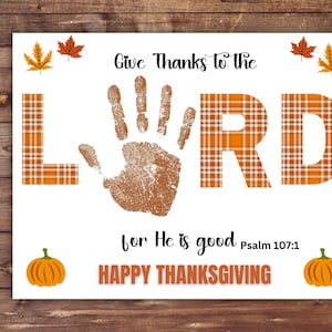 Thanksgiving Handprint Craft, Scripture Handprint Art Thanksgiving ...
