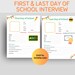 First and Last Day of School Printable, First Day of School Interview ...