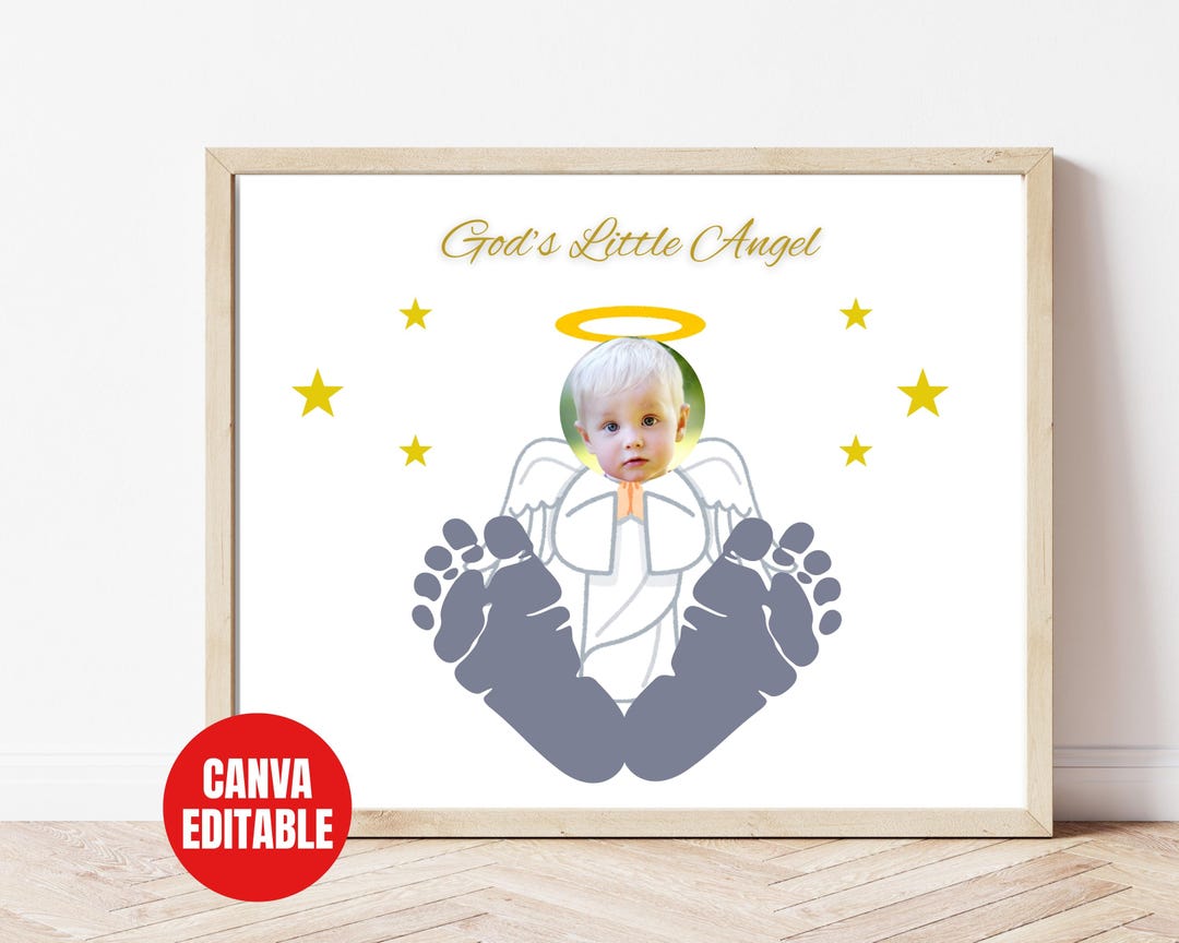 Gods Little Angel Craft, Holiday Handprint Craft for Kids, Christmas ...