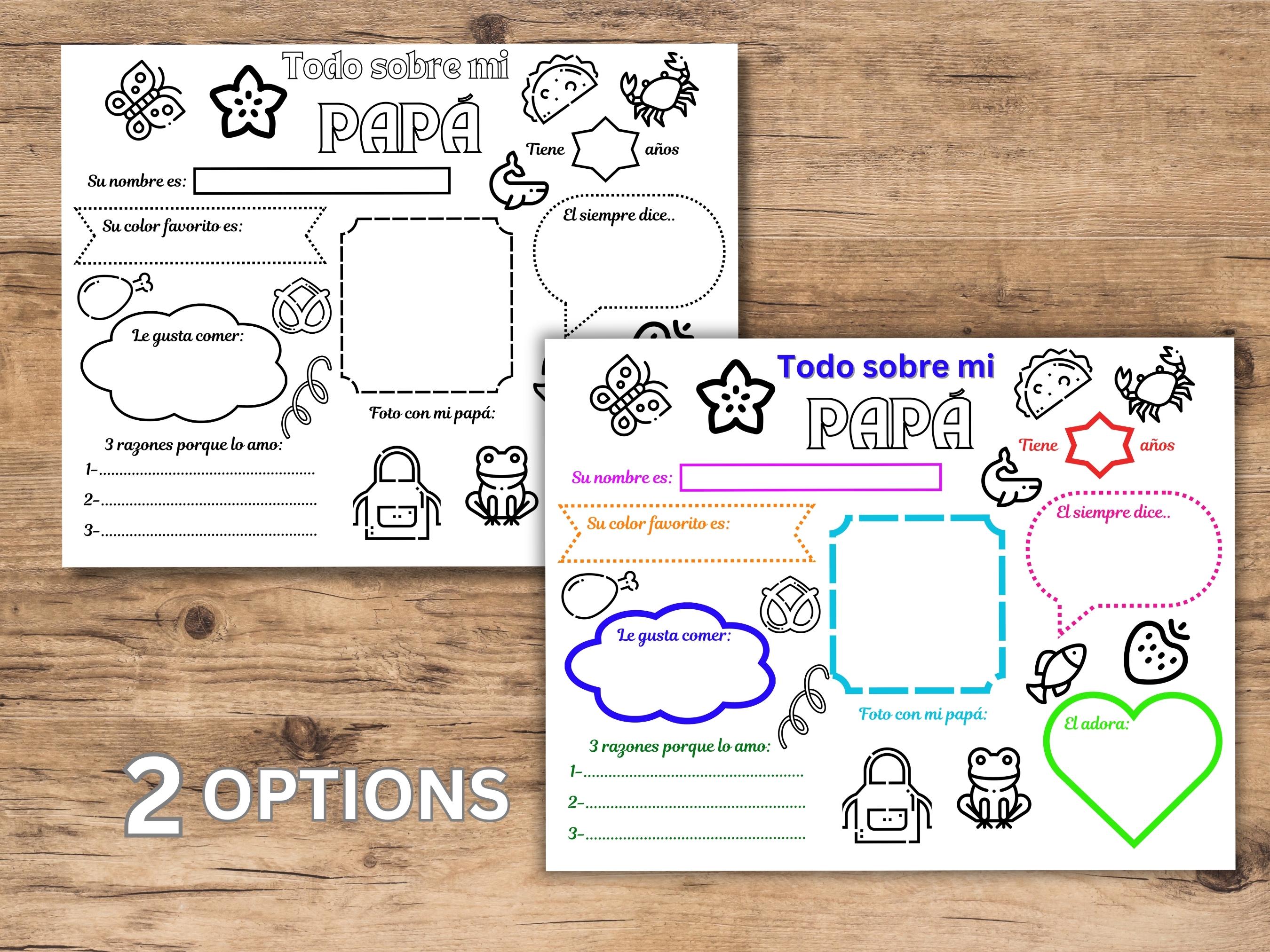 Spanish Fathers Day Coloring Page, Feliz Dia De Los Padres, Regalos ...