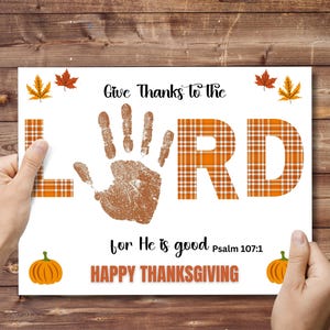 Thanksgiving Handprint Craft, Scripture Handprint Art Thanksgiving ...
