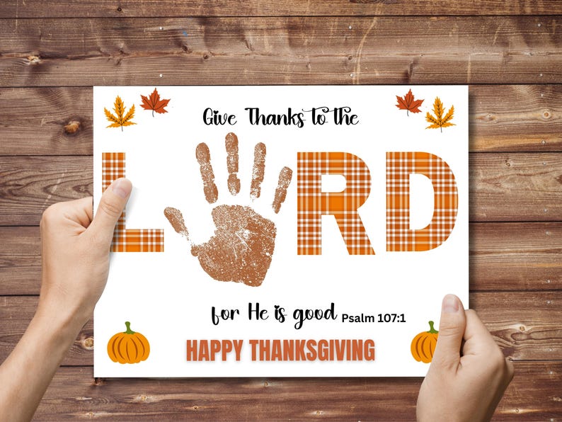 Thanksgiving Handprint Craft, Scripture Handprint Art Thanksgiving ...