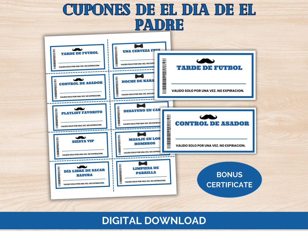 Dia De El Padre Cupones, Regalo Para El Dia De Los Padres, Ideas Para ...