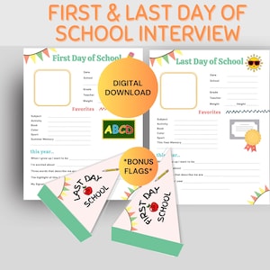 First and Last Day of School Printable, First Day of School Interview ...