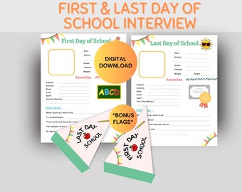 First and Last Day of School Printable, First Day of School Worksheet ...