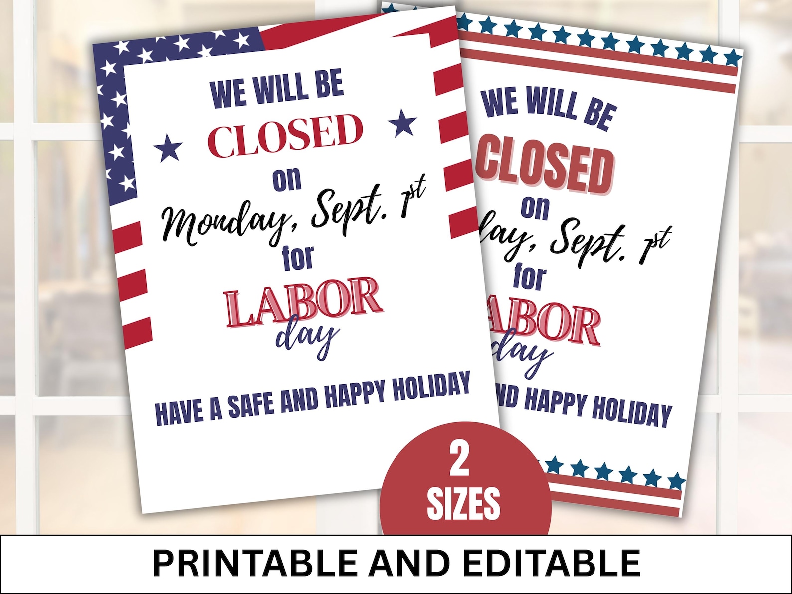 Labor Day Closed Sign, Business Closed Sign, Office Closure Notice ...