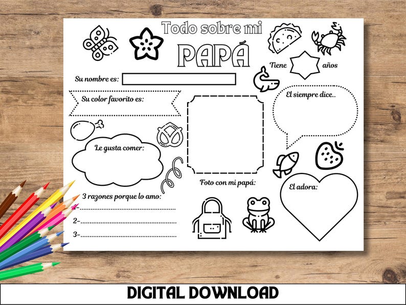 Spanish Fathers Day Coloring Page, Feliz Dia De Los Padres, Regalos ...