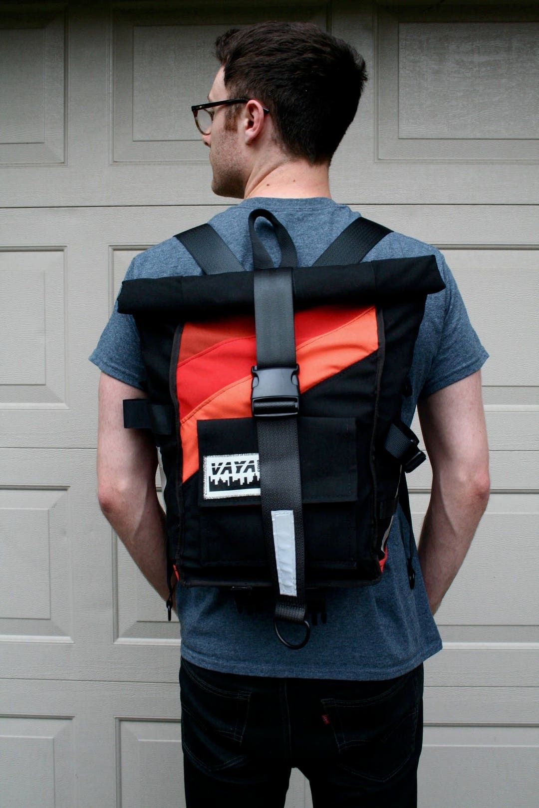 Black and Red Pannier Backpack - Etsy