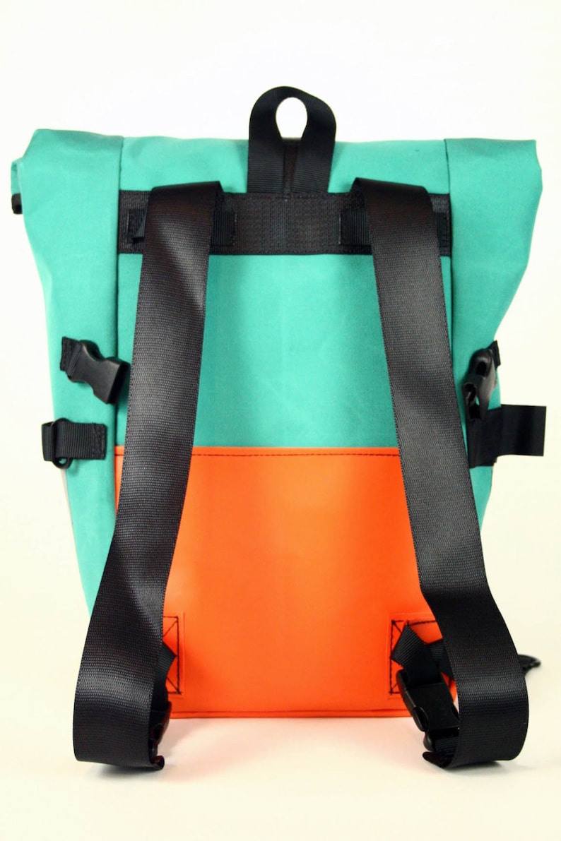 Aqua Orange Blossom - Pannier/backpack Hybrid With Recycled Bike Tubes ...