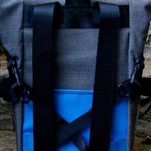 Grey and Blues Pannier Backpack - Etsy