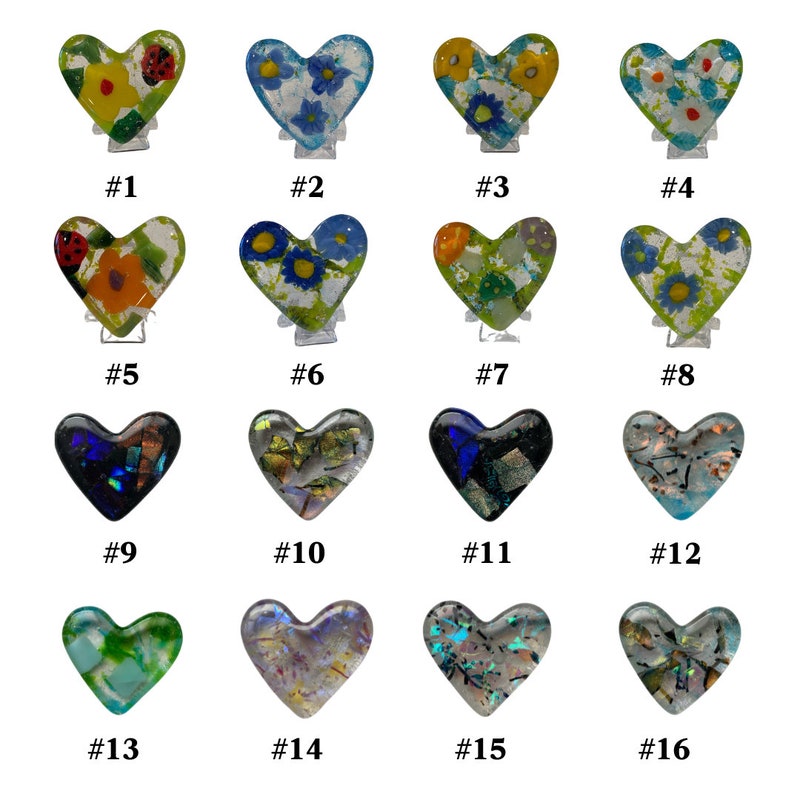 Fused Glass Hearts - Etsy