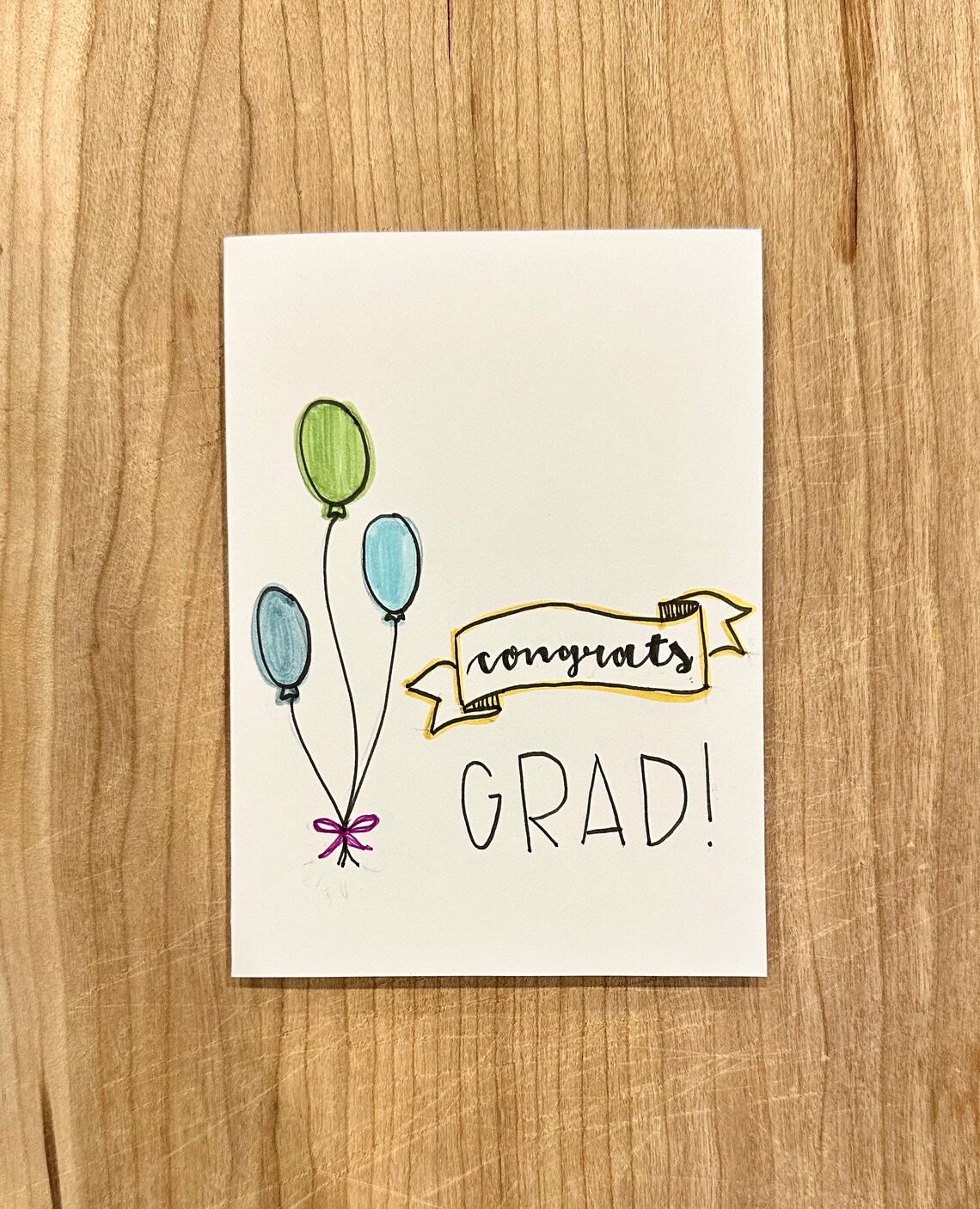Single 4x6 Handmade Calligraphy Graduation Card - Etsy