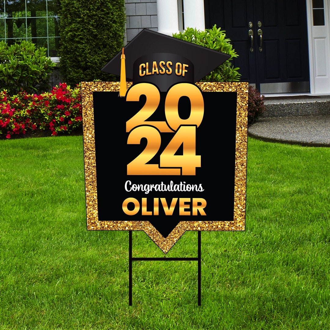 Graduation Yard Sign 2024 Coroplast Grad Sign, Class of 2024 Sign ...