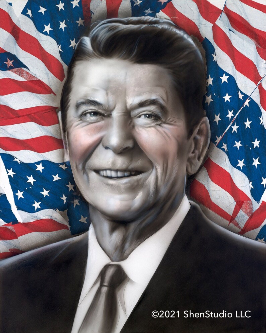 Ronald Reagan 18 X 24 Gallery Wrapped Giclee on Canvas Ready to Hang - Etsy