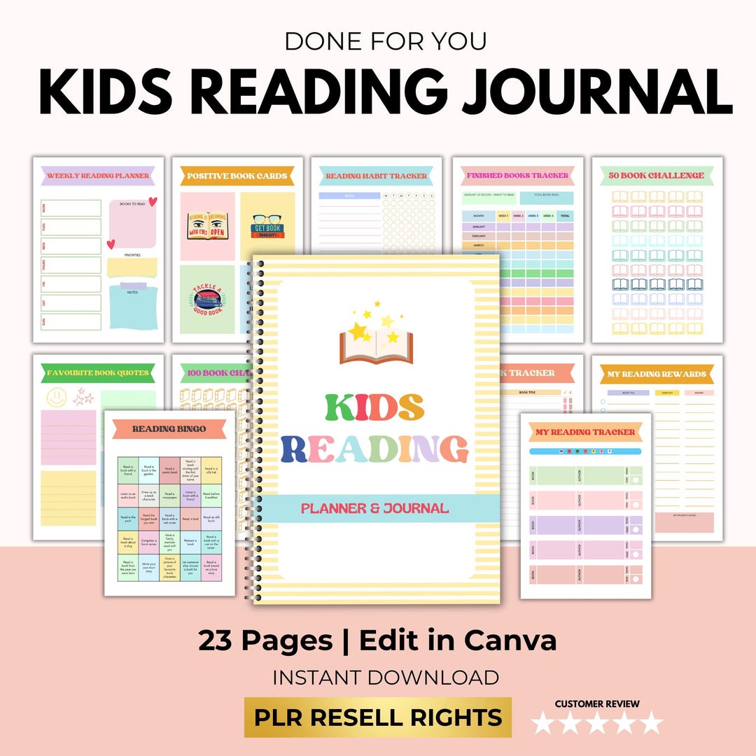 Kids Reading Planner and Journal With PLR Resell Rights, PLR Kids Book ...
