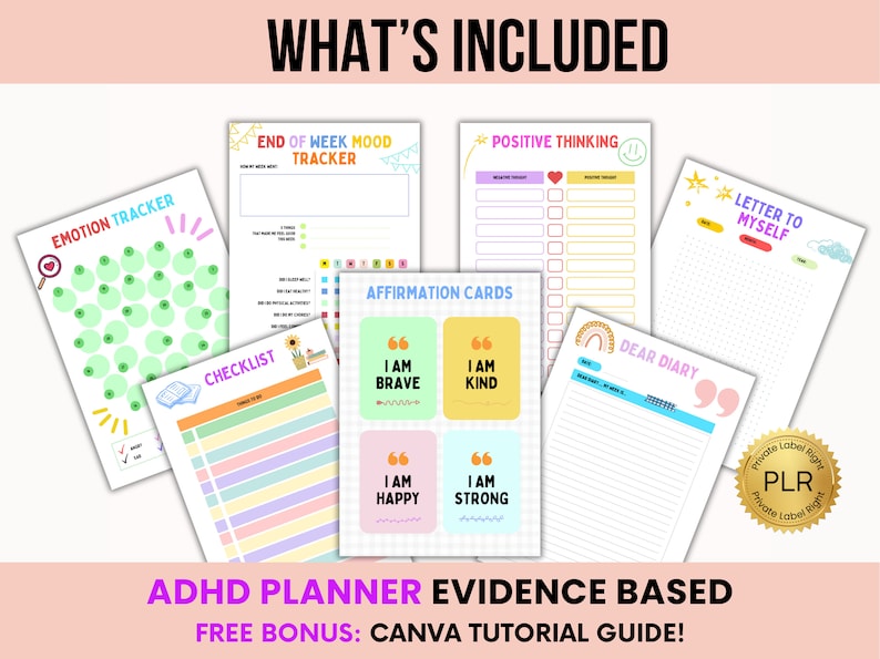 ADHD Planner for Kids, Kids Executive Function, Behavior Chart, Routine ...