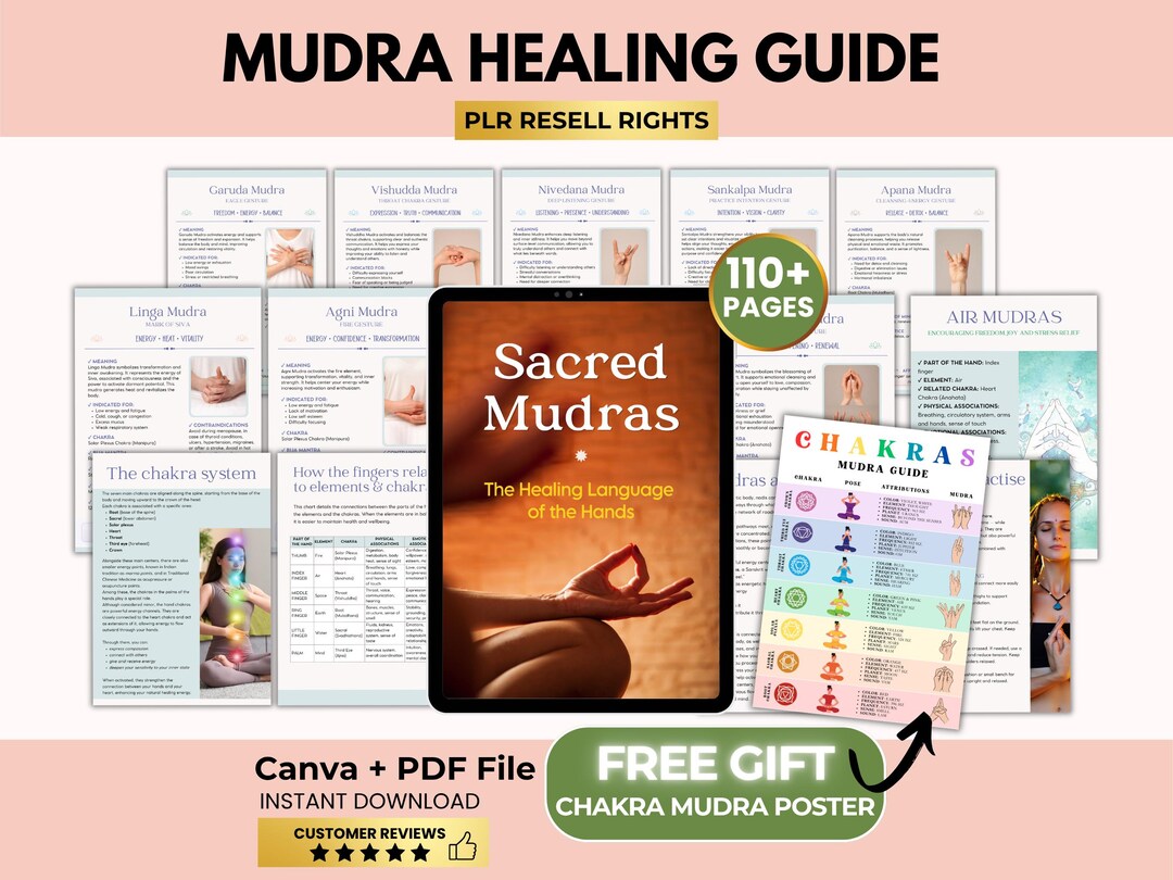 Mudra Healing Guide, Hand Yoga Ebook for Meditation, Chakra Poster ...